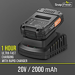 SnapFresh Leaf Blower - 20V Cordless Leaf Blower with 2.0Ah Battery & Charger, 130 MPH 140CFM Electric Leaf Blower for Lawn Care, Battery Powered Lightweight Leaf Blower for Yard Patio (Orange)