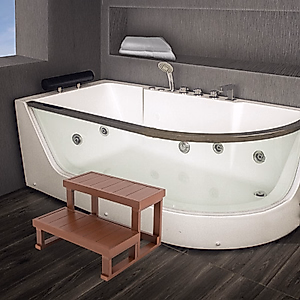 Hot Tub Spa Steps Outdoor Hot Tub Stairs Polystyrene Spa Steps fit for Any Hot Tub Shape and Size(3.28ft High), Brown