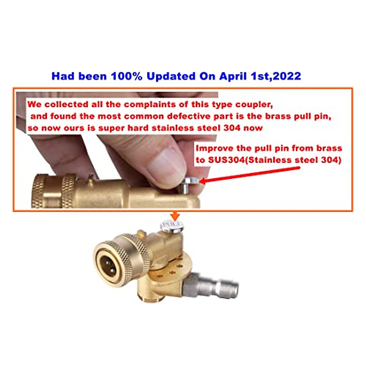 Meteor Blast Quick Connecting Pivoting Coupler Attachment 120 Degree with 5 Angles and Safety Lock for Pressure Washer Spray Nozzle, Cleaning Hard to Reach Area Max 5000 PSI 1/4 Inch Plug