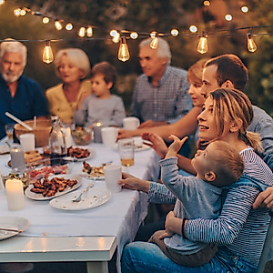 WENFENG Outdoor String Lights, 50FT 2200K LED Patio Lights with ST38 Waterproof Bulbs, Retro Connectable String Lights for Patio Backyard Balcony