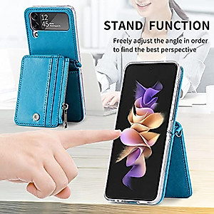 Suitable for Samsung Galaxy Z Flip4 Phone case Long Lanyard Insert Card Creative 2 in 1 Removable Zip case,T1,for Samsung Z Flip 3