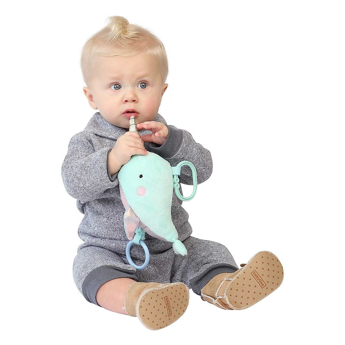 Manhattan Toy Under The Sea Narwhal Baby Teether & Travel Pull Toy
