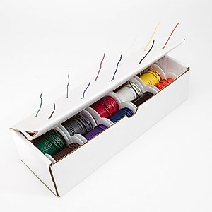 Remington Industries 18UL1007SLDKIT10COLOR 18 AWG Gauge Solid Hook Up Wire Kit, 25 feet Length Each, 10 Colors, 0.0403" Diameter, UL1007, 300 Volts