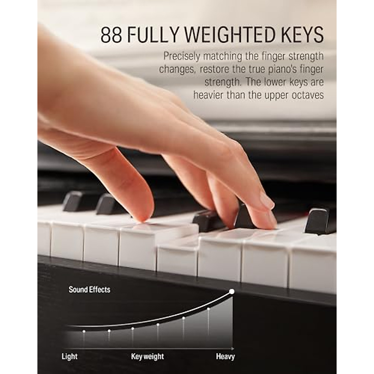 Donner DDP-100 88-Key Weighted Action Digital Piano for Beginner Bundle with Piano Keyboard Stand, Power Adapter, Triple Pedals, MP3 Function, USB-MIDI, 2 Headphone Jacks Black
