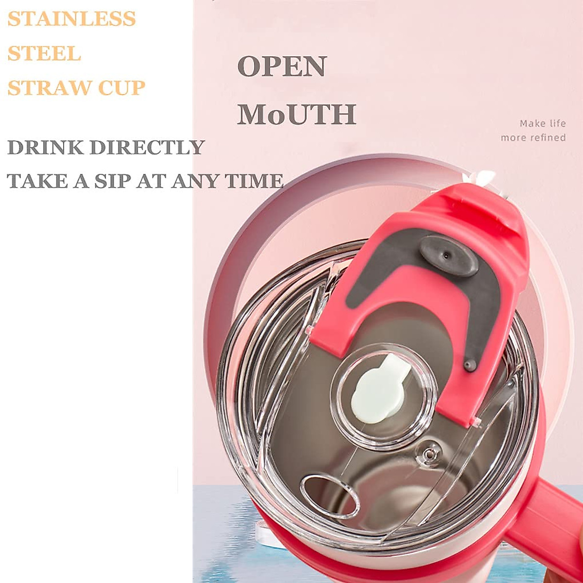 Xmipbs 40 oz Tumbler Cup With Handle and Straw, Stainless Steel Vacuum Insulated Coffee Mug, Keep Drinks Hot or Cold for Home and Office Use Green