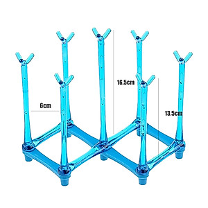 2 Pack Retractable Cup Drying Rack, Drinking Glass and Sports Bottle Drainer Stand, Plastic Bag Dryer and Mug Tree for Kitchen Countertop