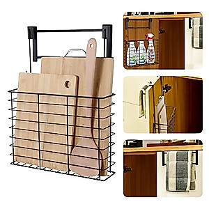 SV SEAVENTION Cabinet Door Organizer Cutting Board Organizer Kitchen Cabinet Organizers and Storage 1 Pack Over The Door Pantry Organizer Kitchen Organizer Plate Organizer Pots and Pans Organizer