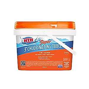 HTH 42043 Super 3" Chlorinating Tablets Swimming Pool Chlorine, 8 lbs