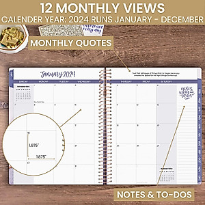 bloom daily planners 2024 (8.5" x 11") Calendar Year Day Planner (January 2024 - December 2024) - Weekly/Monthly Dated Agenda Organizer with Tabs - Daydream Believer, Lavender