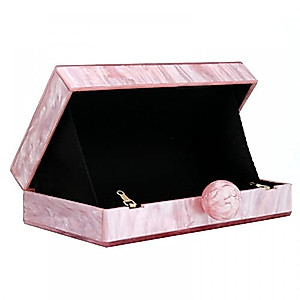 Acrylic Clutch Purse for Women Evening Dress, Wedding Party Square Bag Evening Clutch (Pink-01)
