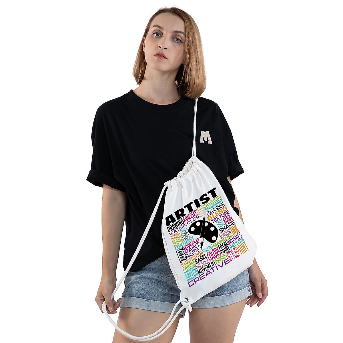 LEVLO Artist Canvas Tote Bag Gift For Art Teacher Artistic Shoulder Bag For Art Student Grad (Artist DB)