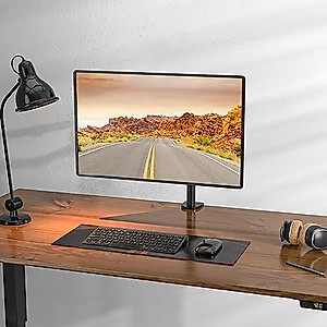 WALI Single Monitor Mount, Single Monitor Arm Desk Mount,Desk Monitor Stand, Holds Screen Up to 32inch, 22lbs, Adjustable Mount with C-CLAMP Designed for Home Office Application(M001), Black