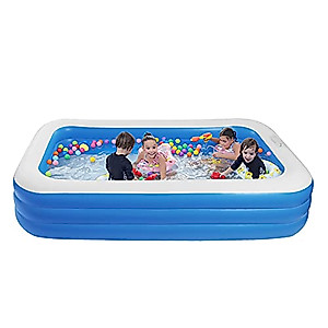 120" x 72" x 22" Inflatable Swimming Pool Family Full-Sized Inflatable Pools Wall Thickness 0.4mm Family Lounge Pool for Kids & Adults Oversized Kiddie Pool Outdoor Blow Up Pool for Backyard, Garden