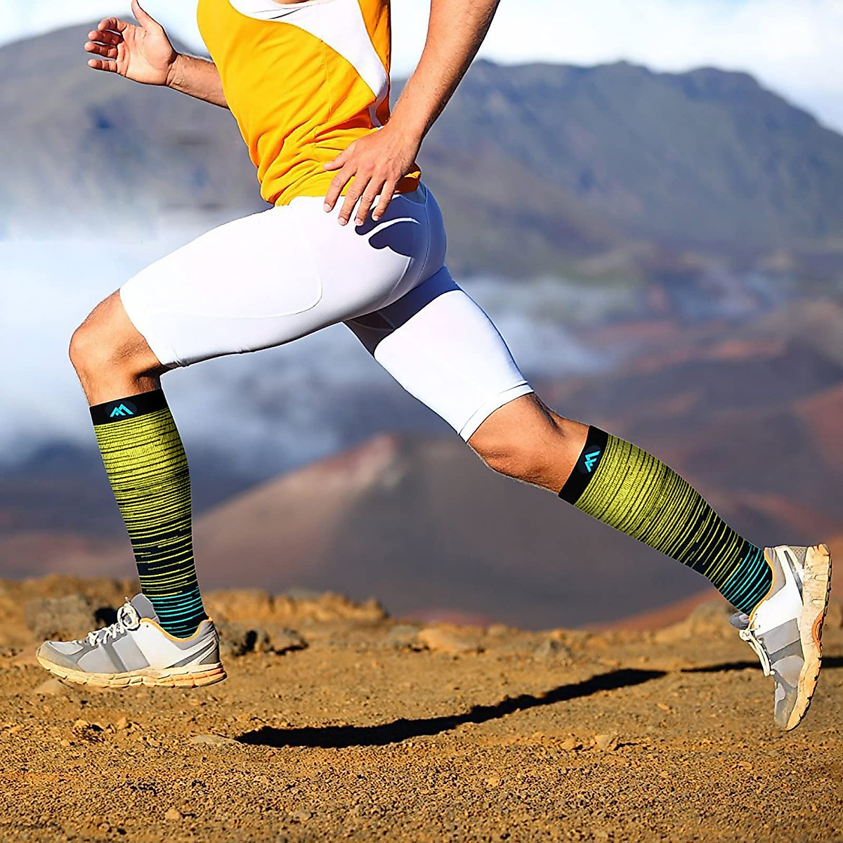 5 Pairs Graduated Compression Socks for Women&Men 20-30mmhg Knee High Socks Compression Stockings Athletic Socks(Multicoloured 1, Small/Medium(US SIZE)