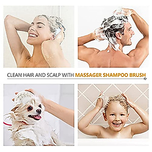 Sndyi Scalp Massager Shampoo Brush, Scalp Scrubber with Soft Silicone Bristles, Scalp Exfoliator for Dandruff Removal, Scalp Massager for Hair Growth, Wet Dry Hair Brush for Scalp Care, Beige