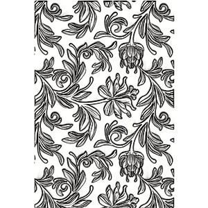 Tim Holtz Sizzix 3-D Texture Fades Mini Roses and Mini Botanical, Bundle of 2 Embossing Folders (665631 665632)