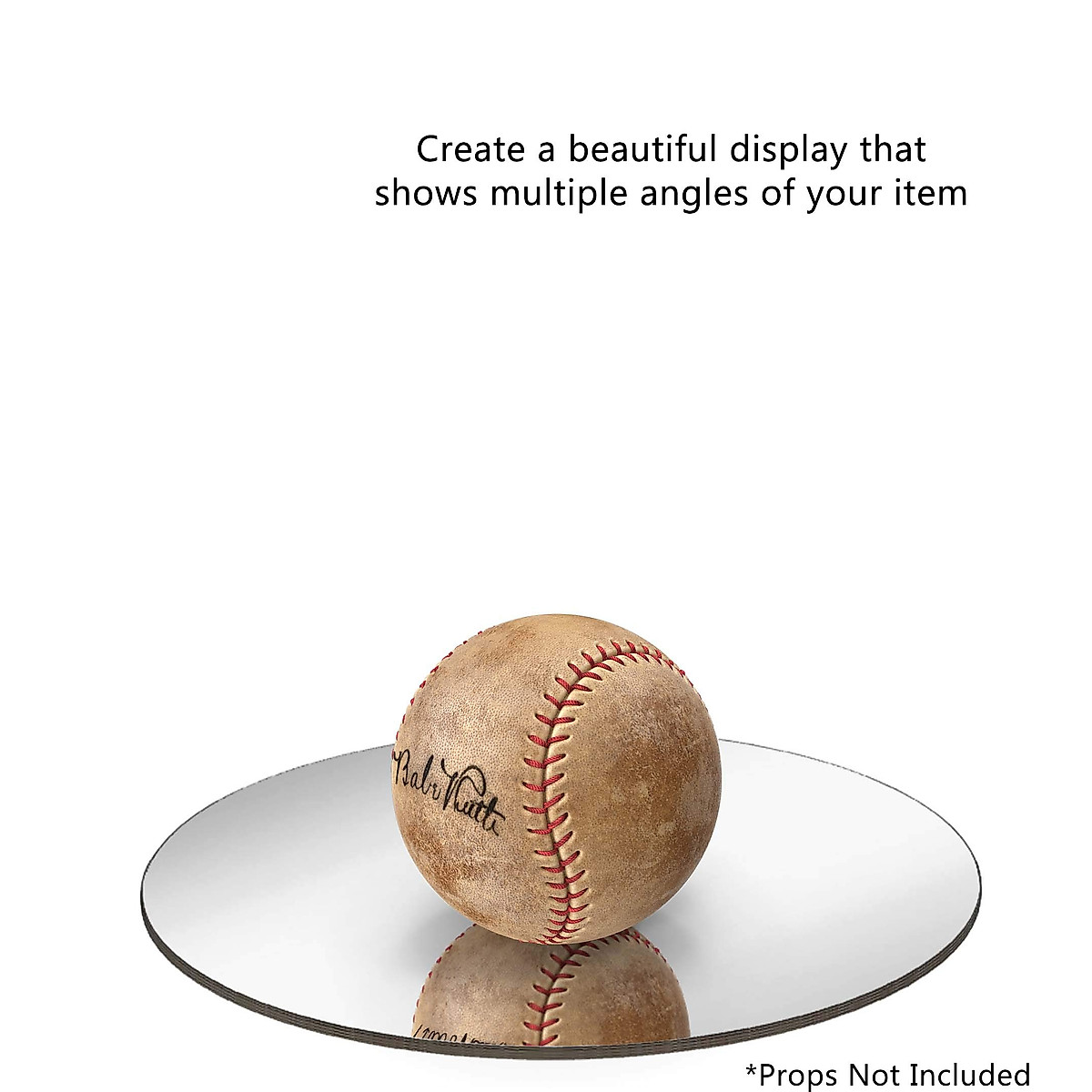 Marketing Holders Acrylic Mirror Round Circle 10" Inch Round Flat for DIY Craft Projects Safer Than Glass Light Weight Plastic Blind Spot Mirror Center Piece for Weddings and Events