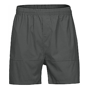 Maiyifu-GJ Men's Workout Sports Shorts Quick Dry Lightweight Running Gym Shorts Casual Summer Beach Swim Trunks with Pockets (Grey,Large)