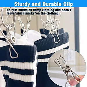 SYJINHUASY Tainless Steel Sock Drying Rack with 20 Clips, Stainless Steel Space-Saving Dryer Rack Washline for Sock,Underwear Etc Small Laundry Items (Stainless Steel-Square)