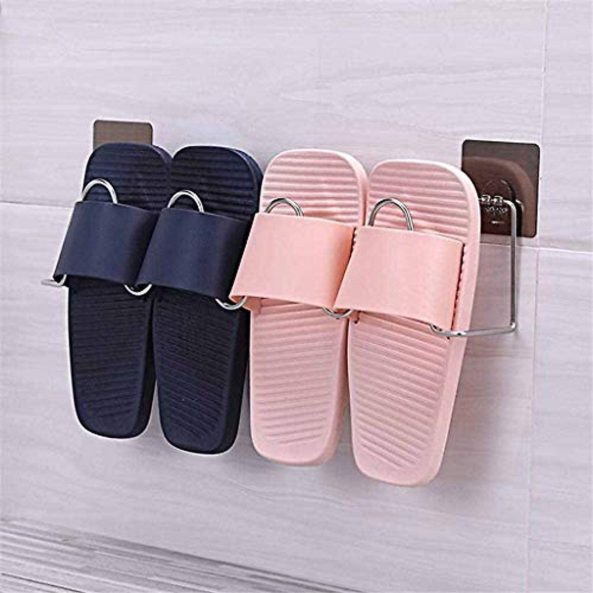 MFCHY Wall Hanging Iron Shoe Rack,Slipper Storage Organizer Wall Mount Shoes Rack for Living Room Bathroom