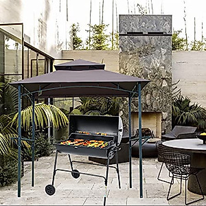 GOJOOASIS Barbecue Grill Gazebo Outdoor 2-Tier BBQ Canopy Tent Coffee Shelter 8-Feet