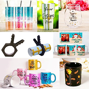 WAQONUY Pinch for Perfect Tumbler Clamp,Sublimation Tumblers Pinch,for 20 Oz Sublimation Blanks Tumblers Pinch for Perfect Clamp for Sublimation Paper and Glass Supplies(Black 2.0)