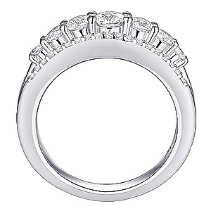 Newshe 1.13ct Round White AAAAA Cz 925 Sterling Silver Wedding Band Eternity Ring Size 7