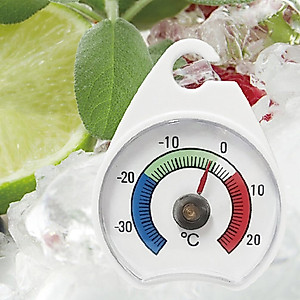 UPKOCH Refrigerator Thermometer -30~30°C/-20~80°F Fridge Large Dial Analog Thermometer with Red Indicator for Freezer Cooler Home Kitchen Restaurants