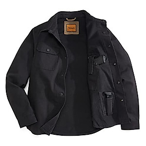 Venado Quick Draw Shirt Jacket for Men - Concealed Carry Vent - Built in Holsters (Black, Large)