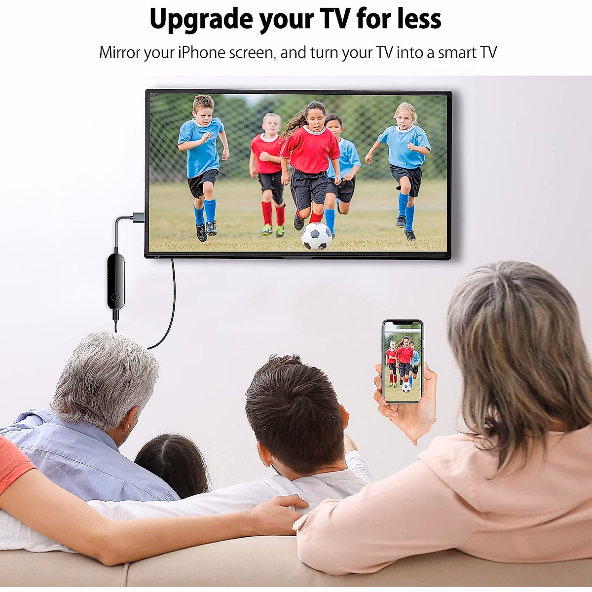 lulaven iShare Wireless HDMI Display Adapter, Streaming Device for iPhone to TV, HD Video and Audio Sync, HDMI Adapter for iPad, Streaming Mirroring YouTube to TV, 33FT Transmission, Black