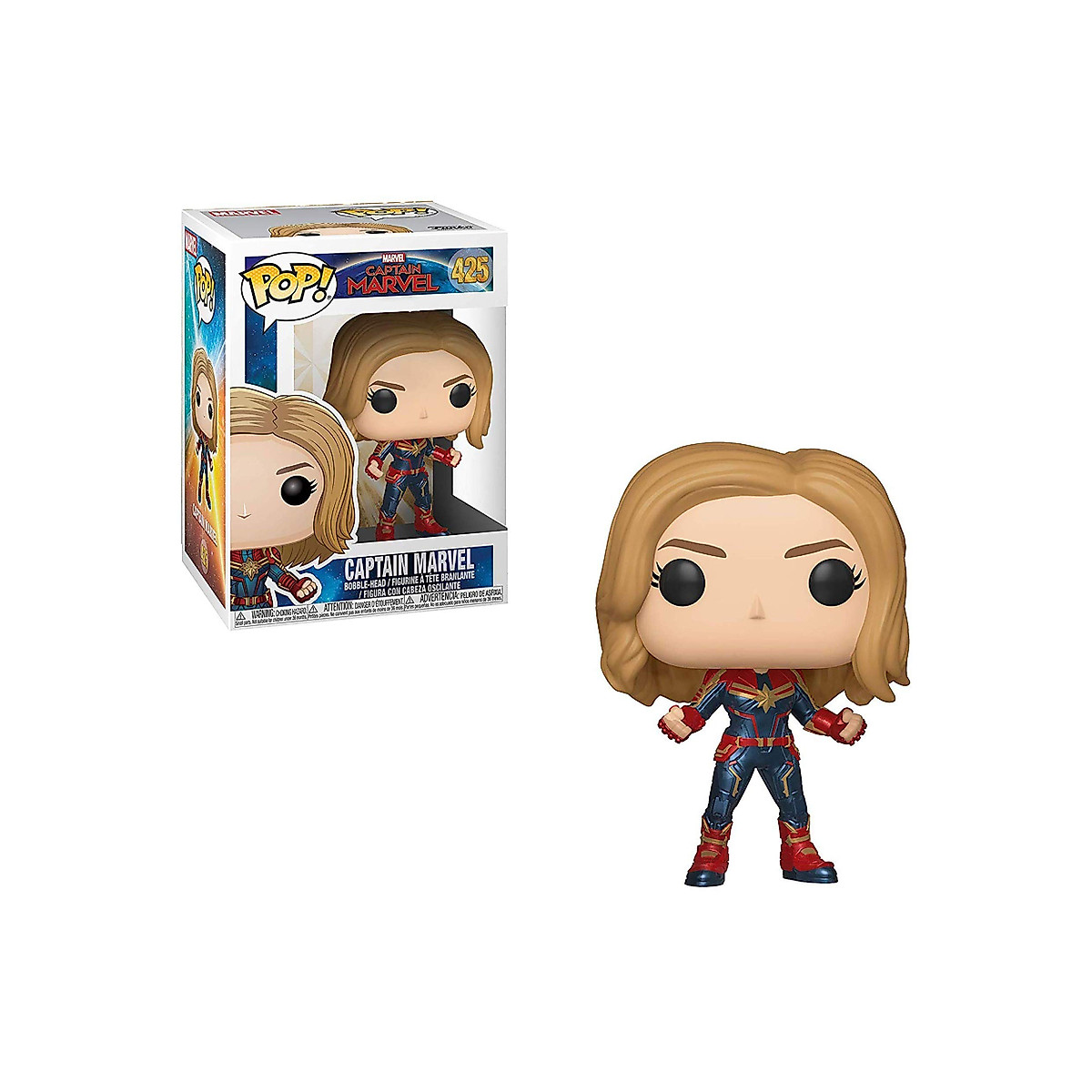 Funko Pop! Marvel: Captain Marvel (Styles May Vary) Toy, Multicolor, Standard (36341)