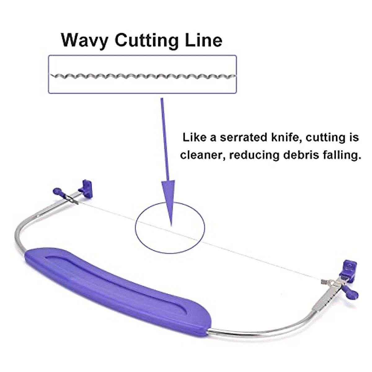 WAFJAMF Adjustable Cake Leveler Cutter, Professional Cake Slicer with Stainless Steel Wires and Handle for Leveling Tops of Layer Cakes Suitable for 10 Inch Cake