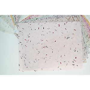 50 Sheets 8.5 x 11 Thin Mulberry Paper Sheets Handmade Art Tissue Washi Paper Design Craft Art Origami Suppliers Card Making (Tamarind Leaves,Onion,Banana Tree Fiber,Rice Straw etc.)