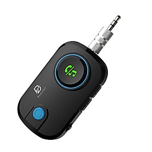 ByDiffer Dual Link Bluetooth 5.0 Audio Transmitter Receiver Sharing for up 2 Headphones, 3 in 1 Aptx Low Latency Wireless Adapter Splitter for TV Airplane Car Home Stereo System