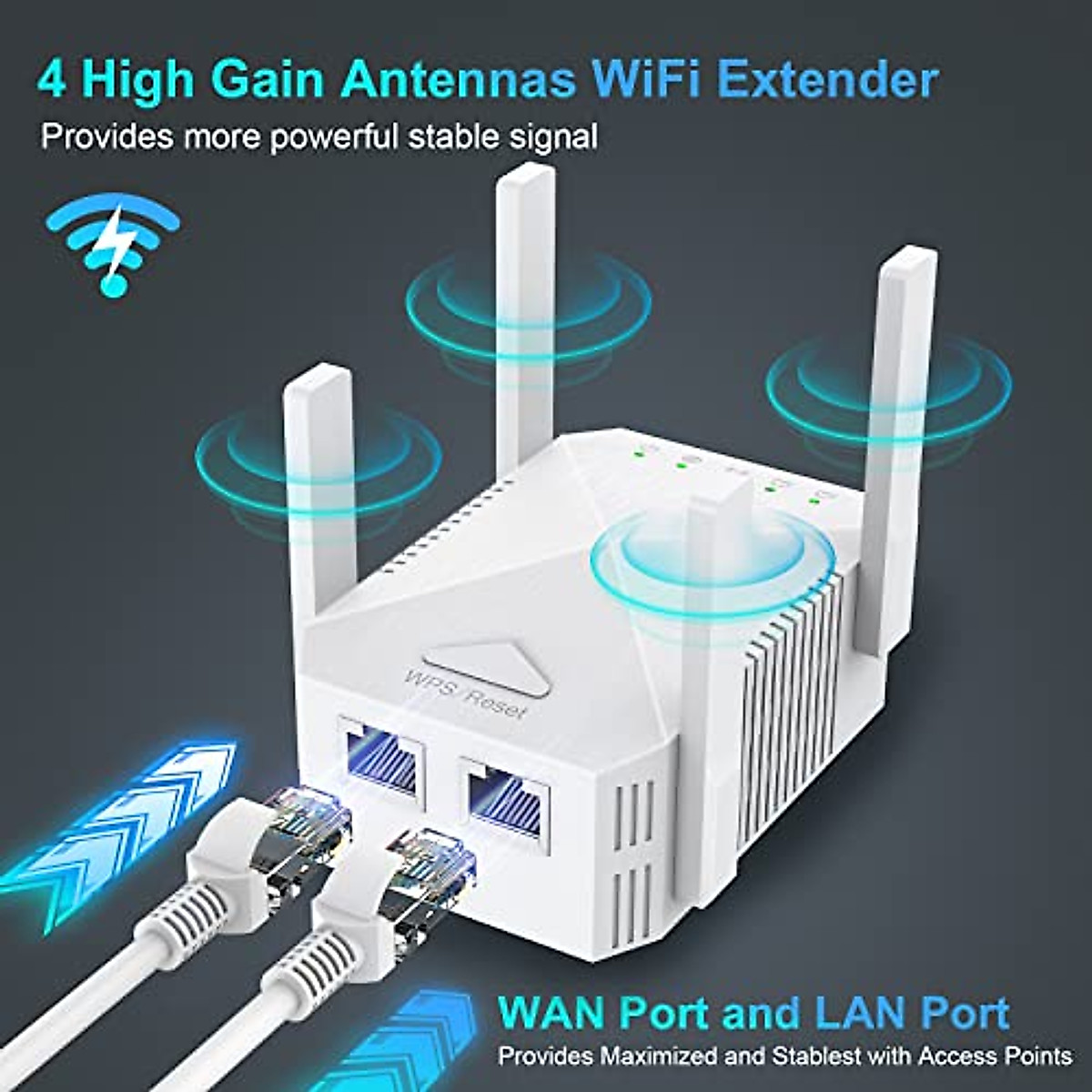 WiFi Extender, 2023 Fastest WiFi Booster 1200Mbps Dual Band (5GHz/2 ...