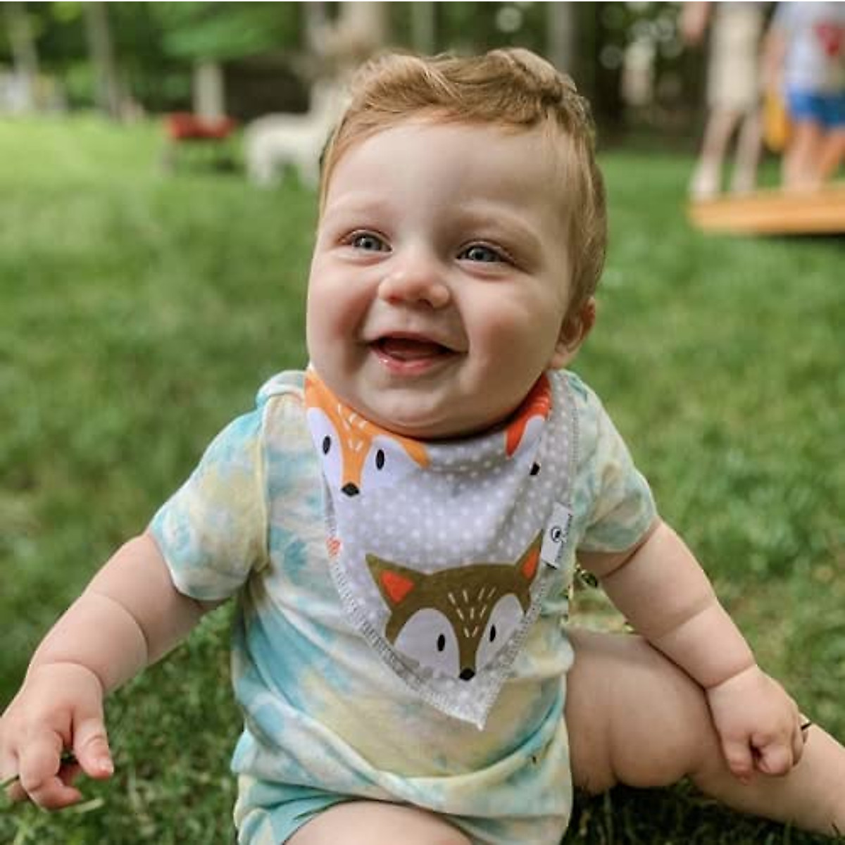 Diaper Squad 100% Organic Cotton Woodland 10-Pack Baby Drool Bandana Bibs for Boys and Girls