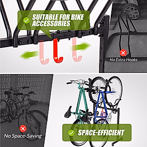 Sttoraboks 2 Bikes Floor Stand,Adjustable Bicycle Parking Rack with Hook for Garage/Indoor/Outdoor,Metal Cycle Storage Organizer Rack for Road Bikes