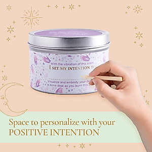 Magnificent 101 Spiritual Wealth Vibes 6-oz. Candle in Tin Holder; 100% Natural Soy Wax with Sage & Clove Essential Oils for Aromatherapy, Energy Cleansing, Meditation & Intention Setting; Great Gift