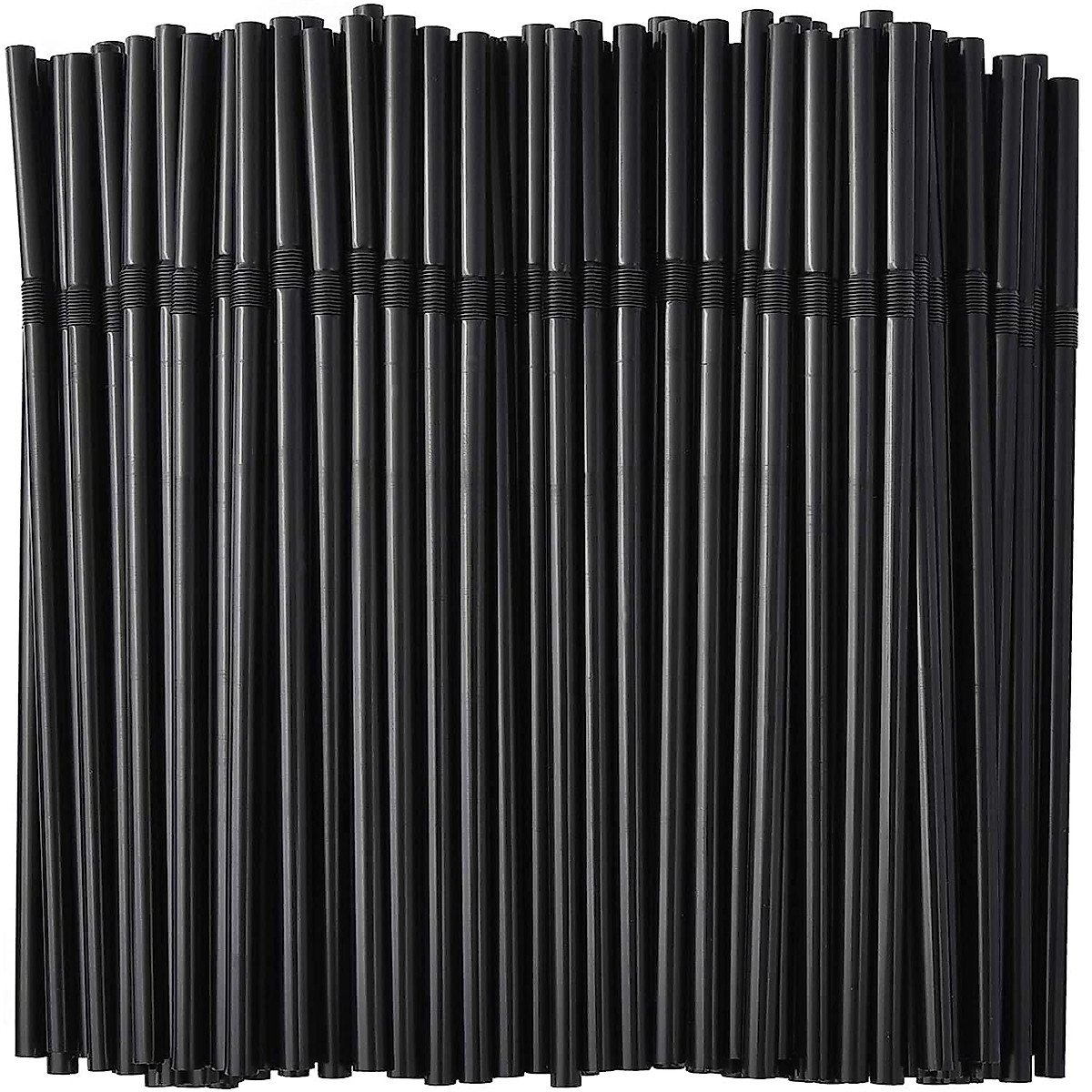 ALINK 500 Black Flexible Straws + 500 Striped Straws