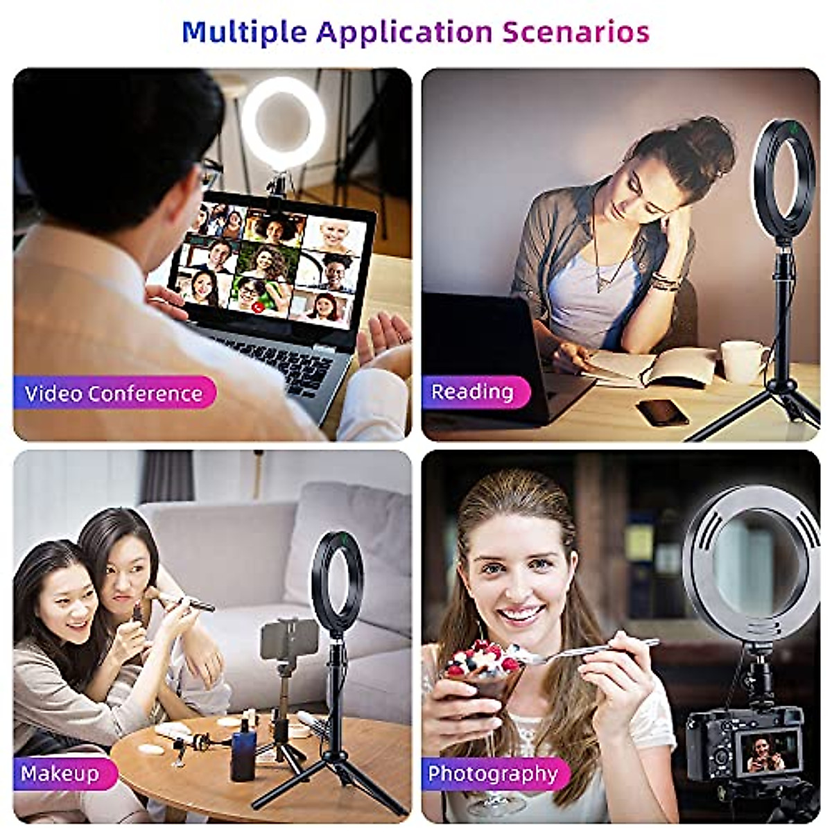 Webcam Ring Light for Laptop, 6 inch Zoom Lighting,Video Conference Lighting, MacBook Ipad Light for Teleworking/Zoom Calls/Self Broadcasting/Live Streaming/YouTube Video/TikTok