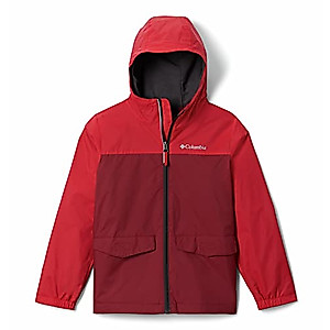 Columbia Toddler Boy's Rain-Zilla Jacket, Waterproof, Reflective Outerwear, red jasper/mountain Red, 3T