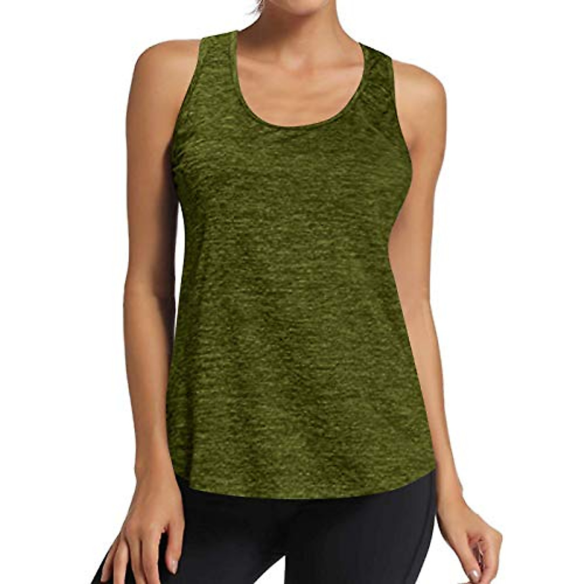 SSDXY Women's Workout Tee Top Mesh-Back Yoga Shirts Racerback Athletic Training Running Tank Tops Gym T-Shirt Blouse