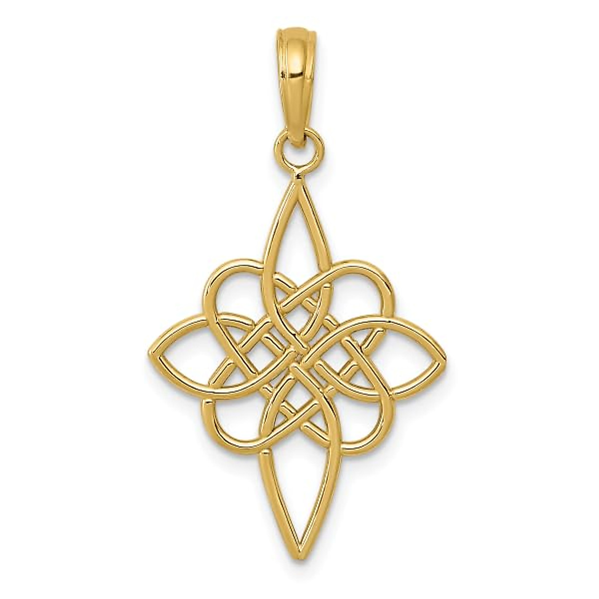 IceCarats 14K Yellow Gold Heart Claddagh Celtic Love Knot Necklace Charm Pendant Irish Jewelry Only