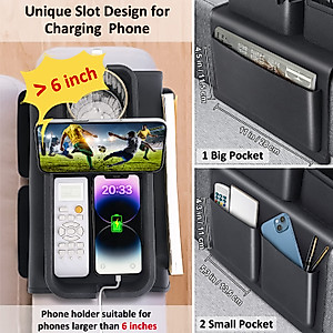 Couch Cup Holder, Easyjoy Silicone Sofa Armrest Tray with Side Pockets, Super Large Anti-Spill and Anti-Slip Big Couch Caddy with Cup Holder, Drink Holder for Couch Arm Tray, Fathers Day Dad Gifts