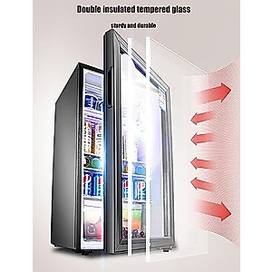 Rrgear Stainless Steel Beverage Refrigerator with Internal Fan - 120-Can Capacity Perfect for Cooling Drinks