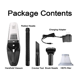 JackMo Handheld Vacuum, Hand held Vacuum Cordless with Powerful Suction, Light Weight Portable Vacuum Cleaner for Home/Car, Black Wet Dry Hand Vac