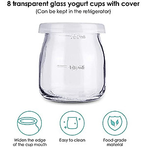 Yogurt maker, Automatic Digital Yogurt Maker Machine with LCD Display, 8 Glass Jars 48 Ozs, Stainless Steel Design,Auto Temp Control
