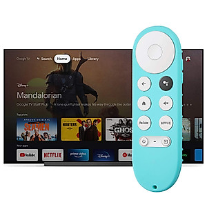 Glow Remote Cover Replacement for Google Chromecast TV 2020 Release Voice Remote, 2-Pack Silicone Protective case with Lanyard (Mint Green and Glow Green)