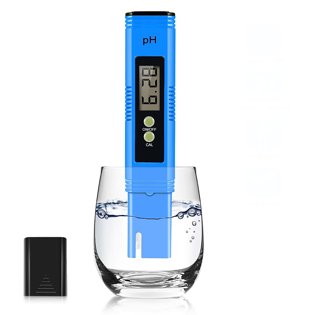 PH Meter, 0.01 High Accuracy Pocket Size with 0-14 PH Testing Range PH Tester, Digital PH Meter for Water, Water Meter for Hydroponics, Drinking Water and Pool