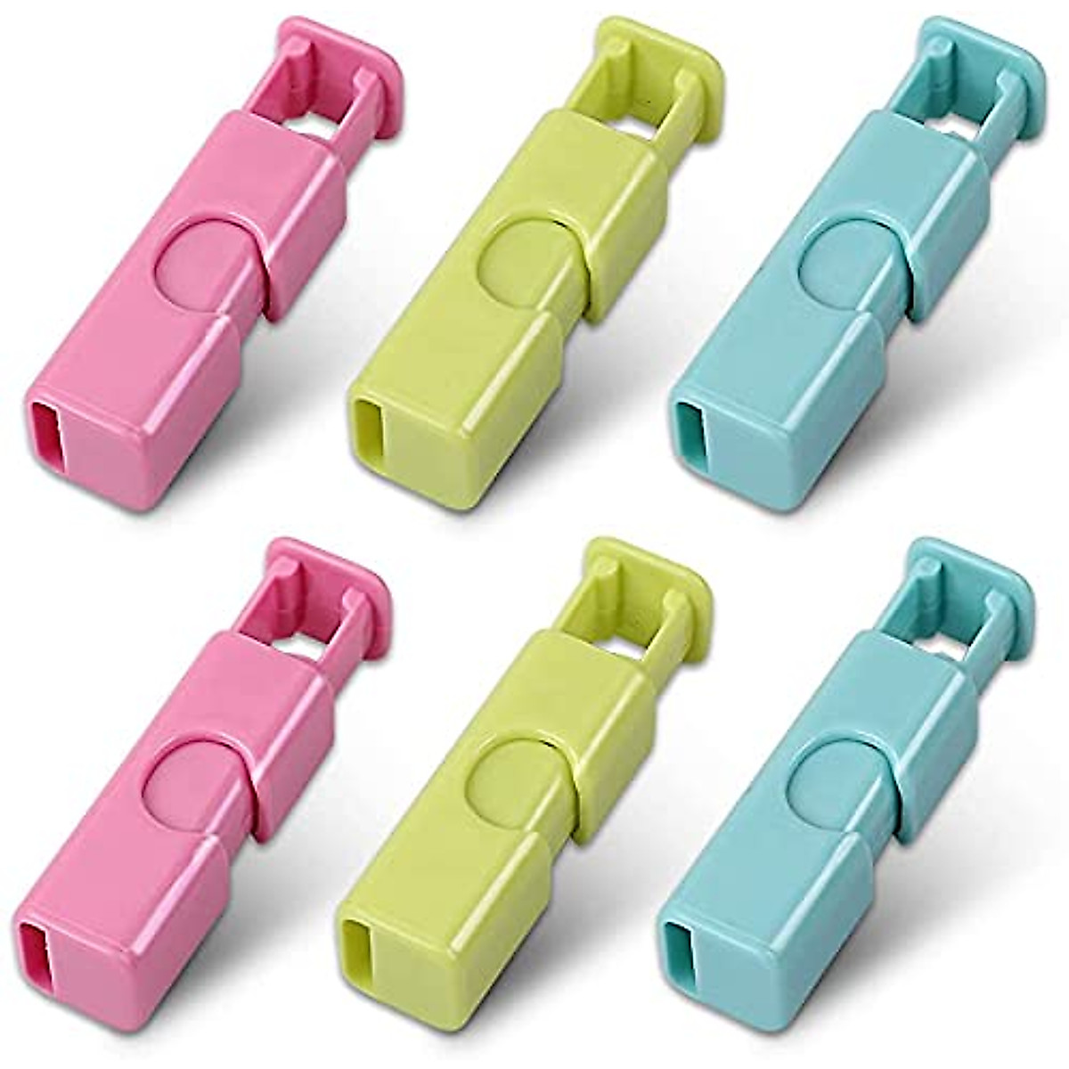 Cozihom Squeeze Bread Bag Clips, Bag Cinches, Bagel Bag Clips, Slip Grip Easy Squeeze & Lock, Assorted Color, 6 Pack